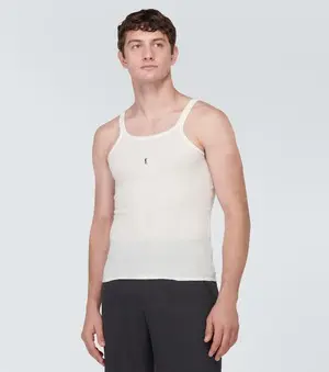 Saint Laurent Cassandra Cotton Jersey Tank Top