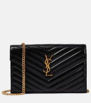 Saint Laurent Cassandre Matelassé Leather Shoulder Bag - Black