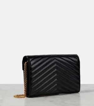 Saint Laurent Cassandre Matelassé Leather Shoulder Bag - Black