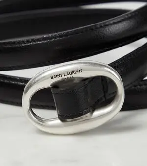 Saint Laurent Slim Leather Belt