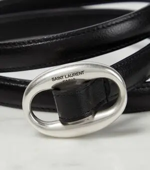 Saint Laurent Slim Leather Belt