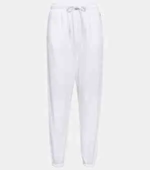 Women's White Cotton Sweatpants