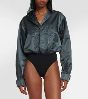Alaïa Hooded Bodysuit - Blue