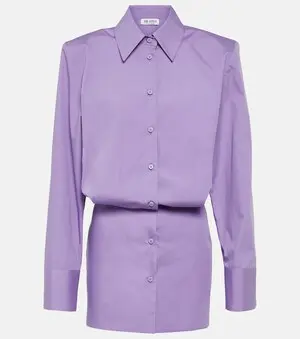 Attico Margot Cotton Mini Dress - Purple