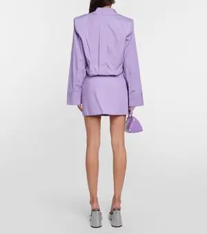 Attico Margot Cotton Mini Dress - Purple