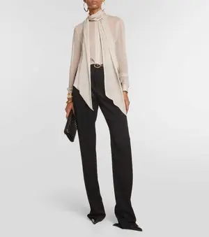 Saint Laurent Lavallière Silk Blouse