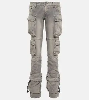 Attico Essie Denim Cargo Pants - Grey