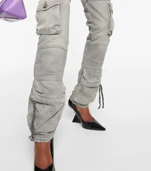 Attico Essie Denim Cargo Pants - Grey