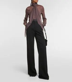 Saint Laurent High-rise Wide-leg Suit Trousers