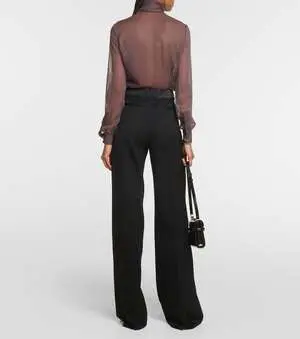 Saint Laurent High-rise Wide-leg Suit Trousers