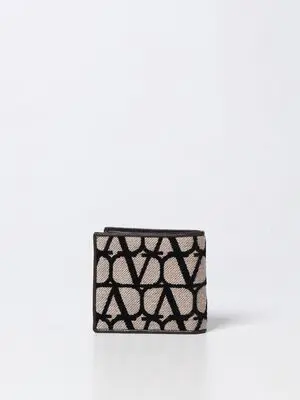 Valentino Garavani Toile Iconographe Wallet In Inlaid Fabric