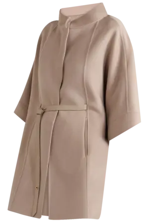 Loro Piana Belted Leather-trimmed Cashmere Cape