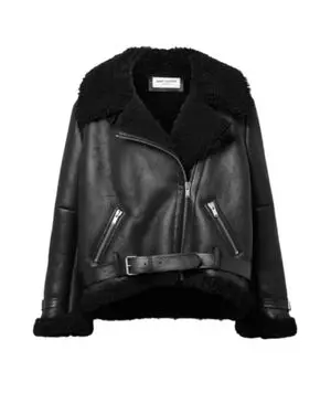 Saint Laurent Shearling Biker Jacket