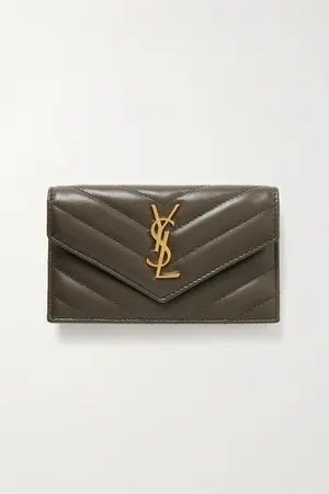 Saint Laurent Cassandre Matelassé Leather Wallet Green