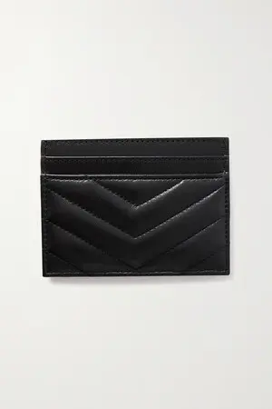 Saint Laurent Cassandre Matelassé Leather Cardholder - Black