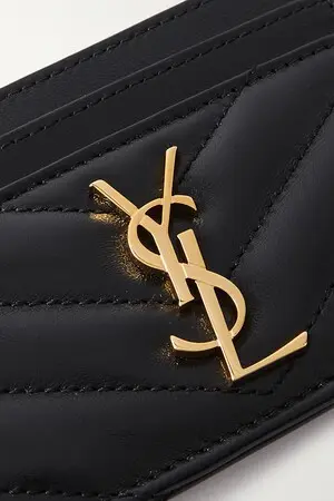 Saint Laurent Cassandre Matelassé Leather Cardholder - Black