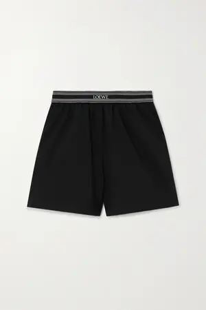 LOEWE Black Wool Tailored Shorts ハーフパンツ Loewe Embroidered Wool Shorts In Black - 50% Off | Editorialist