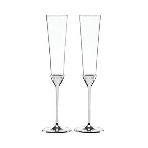 Kate Spade New York Take The Cake Toasting Flute, Set Of 2 - Silverplate/enamel