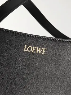 Loewe Puzzle Fold Convertible Medium Leather Tote - Black