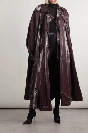 Saint Laurent Oversized Vinyl Trench Coat