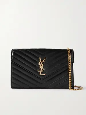 Saint Laurent Cassandre Matelassé Leather Shoulder Bag - Black