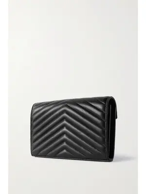 Saint Laurent Cassandre Matelassé Leather Shoulder Bag - Black