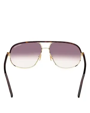 TOM FORD Maxwell Pilot Sunglasses - Brown/brown Gradient