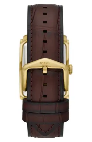 Fossil Carraway Leather Strap Watch - Brown