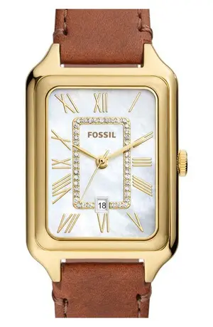 Fossil Raquel Leather Strap Watch - Brown