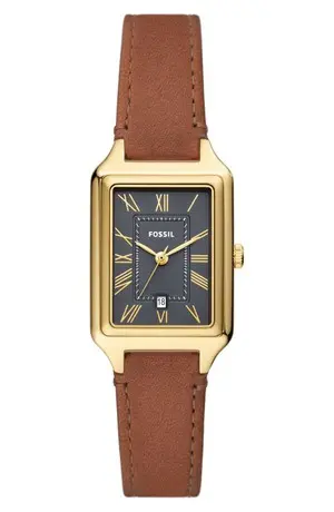 Fossil Raquel Leather Strap Watch - Brown