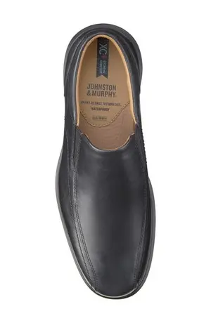 Johnston & Murphy Xc4® Stanton 2.0 Runoff Venetian Loafer - Black Waterproof Full Grain