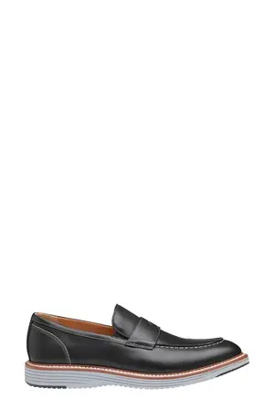 Johnston & Murphy Upton Penny Loafer - Black Full Grain