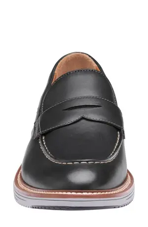 Johnston & Murphy Upton Penny Loafer - Black Full Grain