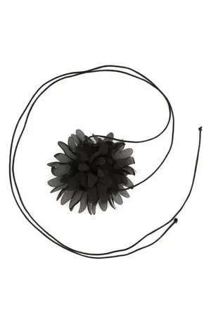 PETIT MOMENTS Petit Moments Flower Tie Necklace Black