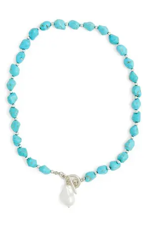 PETIT MOMENTS Blaze Imitation Pearl Pendant Necklace