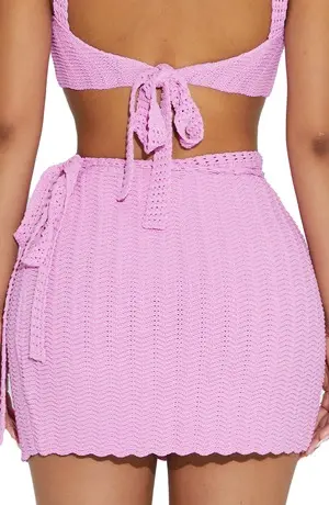 Naked Wardrobe Crochet Wrap Miniskirt