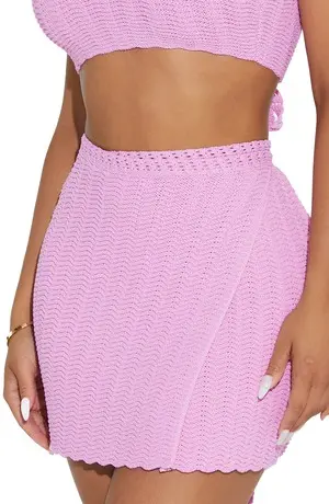 Naked Wardrobe Crochet Wrap Miniskirt