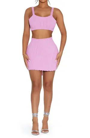 Naked Wardrobe Crochet Wrap Miniskirt