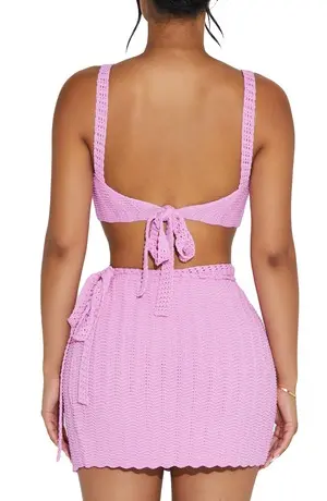 Naked Wardrobe Crochet Wrap Miniskirt