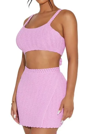 Naked Wardrobe Crochet Wrap Miniskirt
