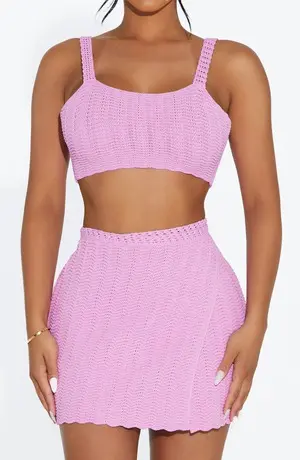Naked Wardrobe Crochet Wrap Miniskirt