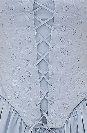 House Of Cb Broderie Anglaise Corset Bodice Minidress