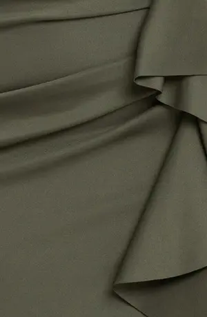 XSCAPE EVENINGS Off-the-shoulder Ruffle Gown - Olive