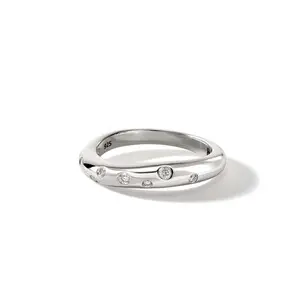 John Hardy Surf Ring With Diamonds Silver,gold