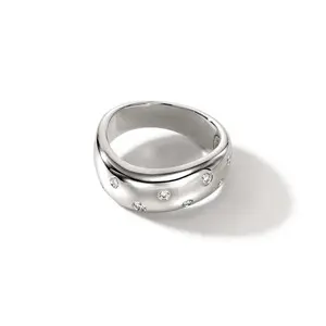 John Hardy Surf Ring With Diamonds Silver