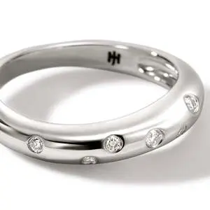 John Hardy Surf Ring With Diamonds - Sterling Silver