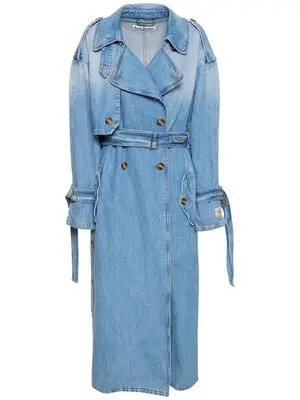Acne Studios Long Denim Trench Coat W/ Belt