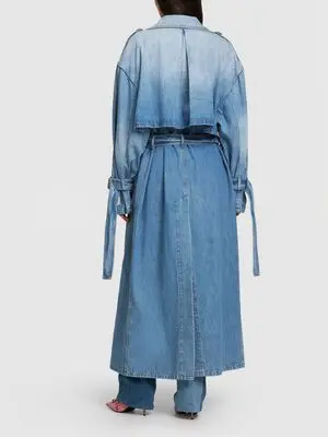 Acne Studios Long Denim Trench Coat W/ Belt