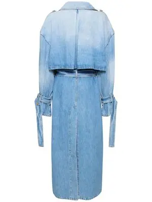 Acne Studios Long Denim Trench Coat W/ Belt