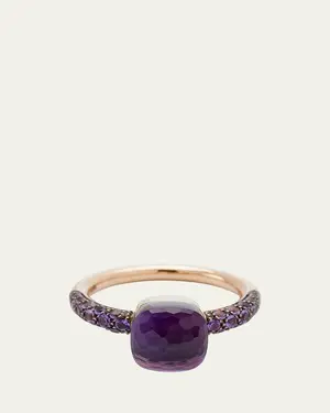 Pomellato Pomellato Rose Gold Nudo Petite Ring With Amethyst And Jade Amethyst And Jade